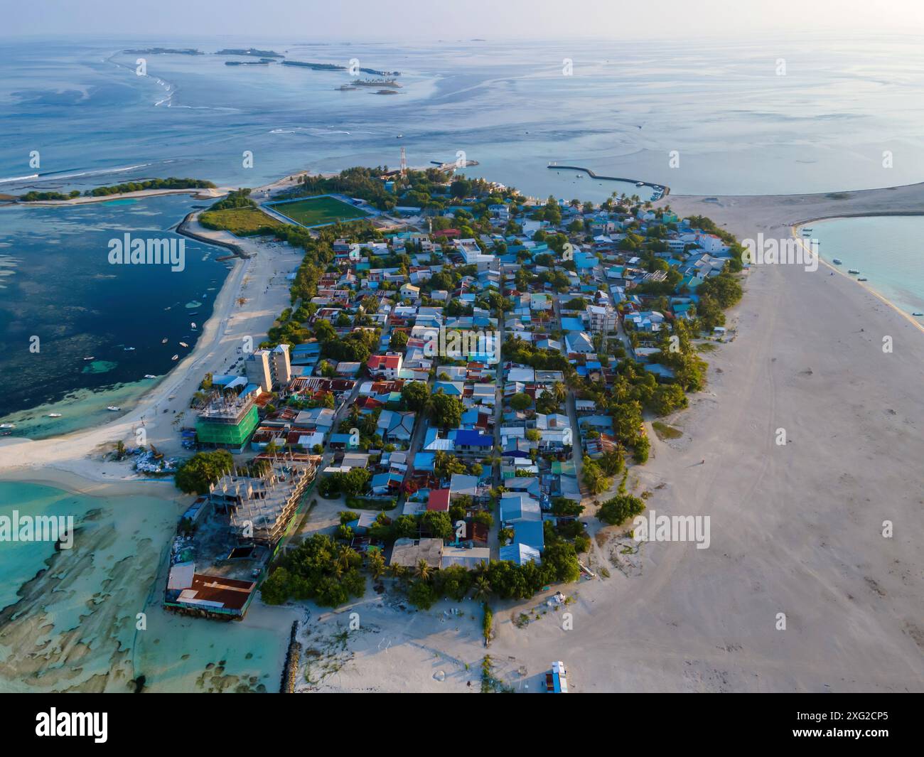 An aerial view of Guraidhoo Island, Maldives Stock Photo - Alamy