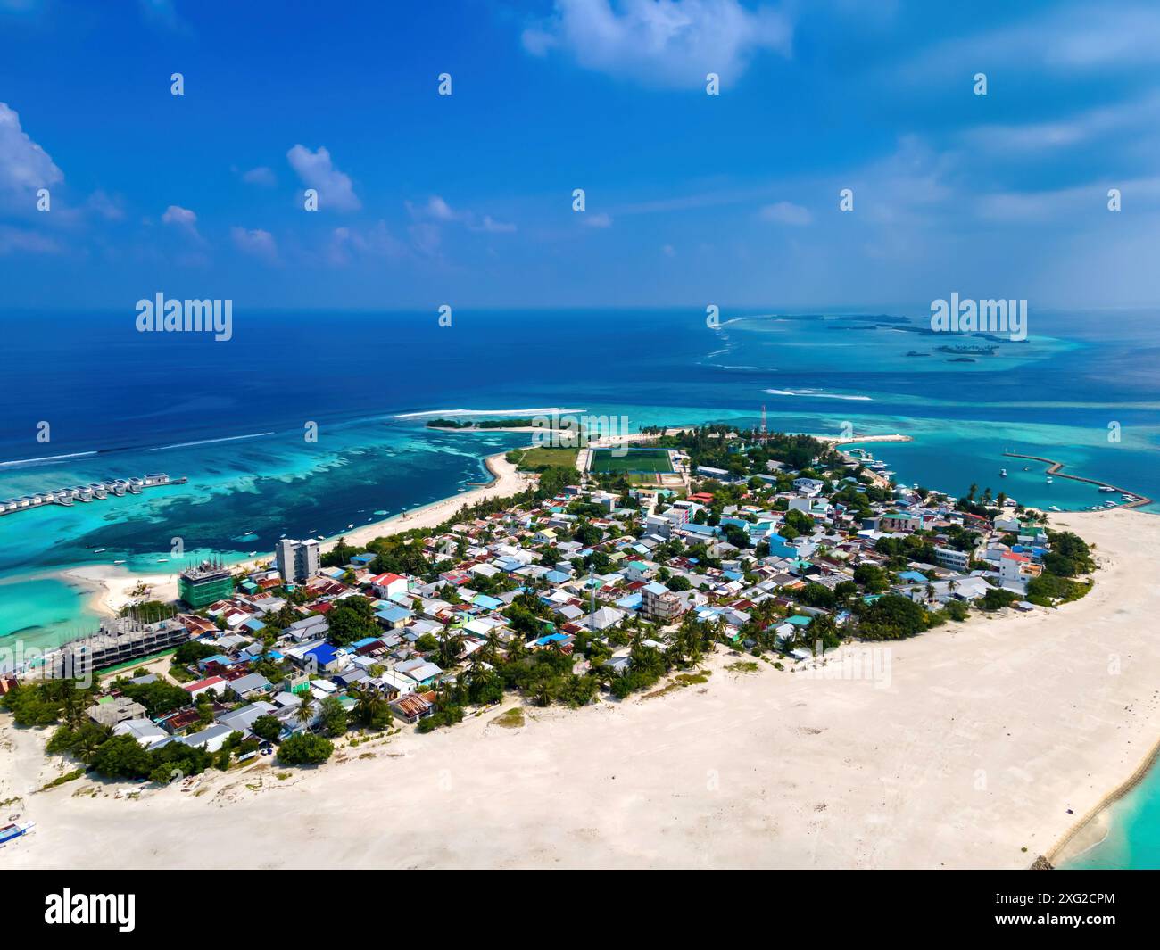 An aerial view of Guraidhoo Island, Maldives Stock Photo - Alamy