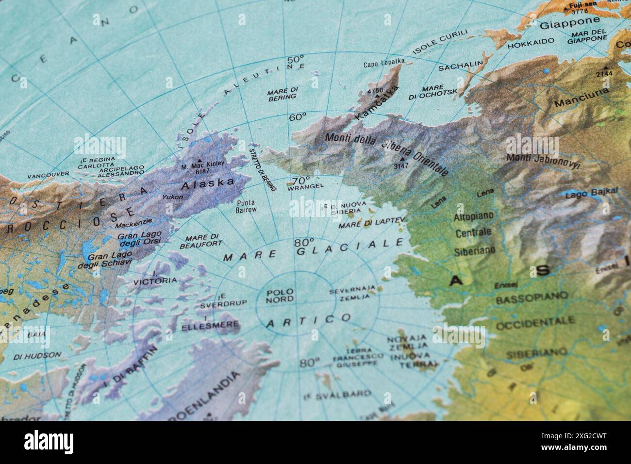 Old map of the Artic with the borders between USA and URSS (currently ...