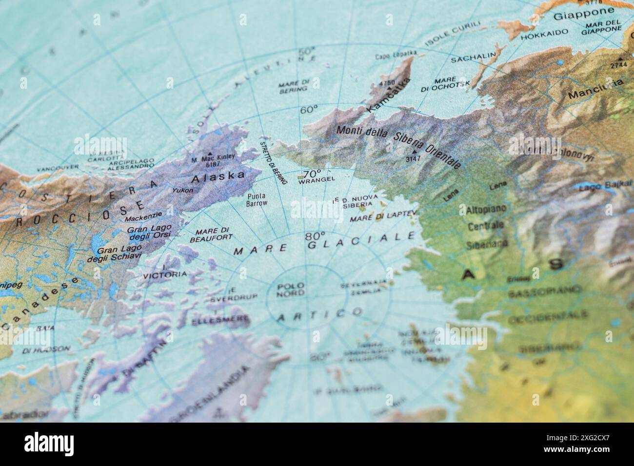 Old map of the Artic with the borders between USA and URSS (currently ...
