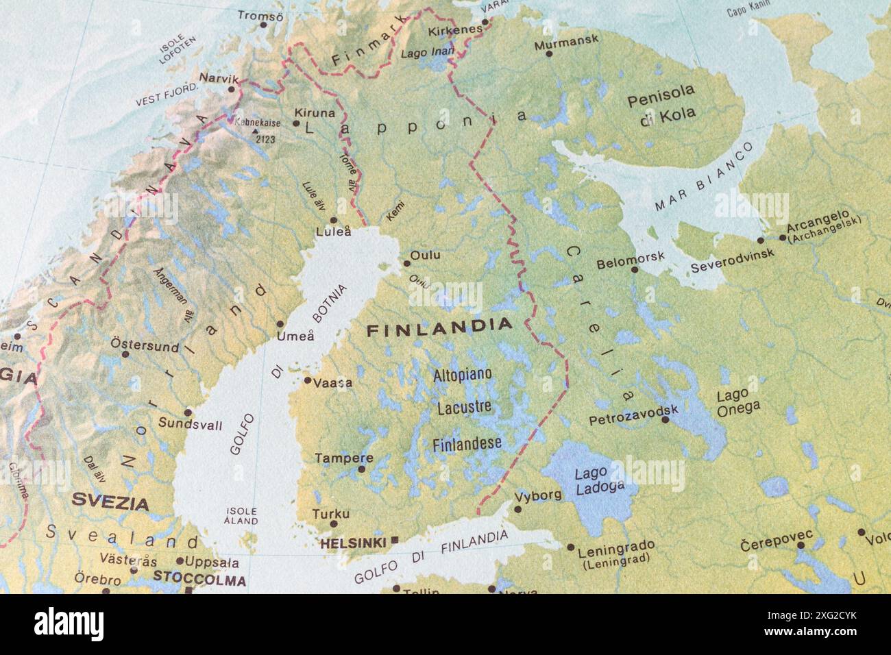 Old map with borders between Scandinavian countries like Finland and ...