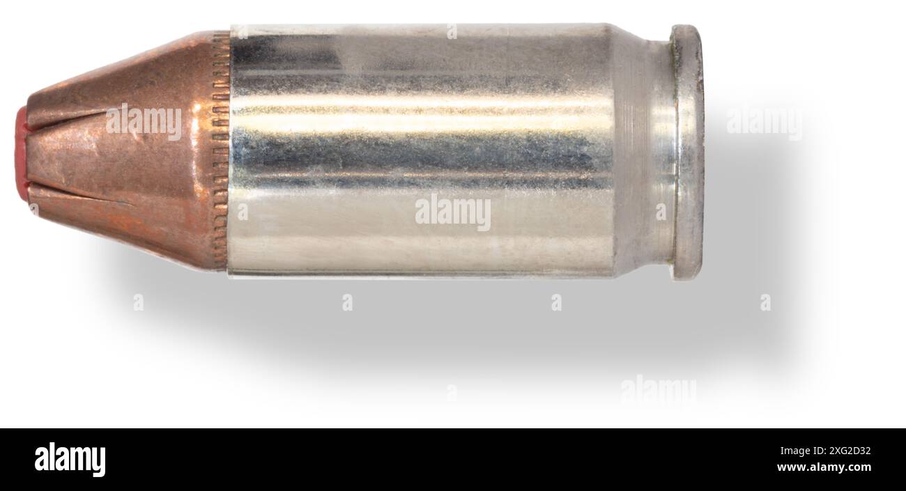 Pistol ammo that fits in an automatic 380 gun with a copper bullet and ...