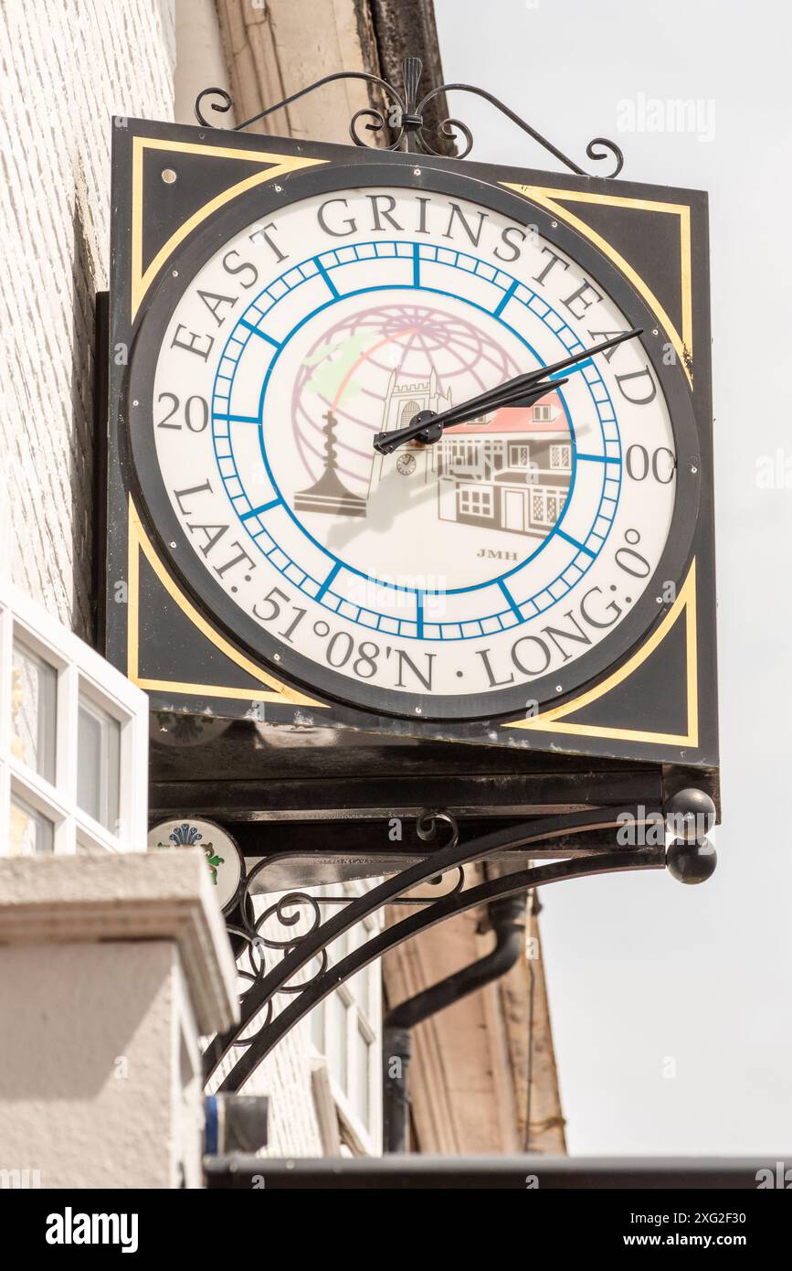 East Grinstead, June 29th 2024: The Town Clock in the High Street Stock ...