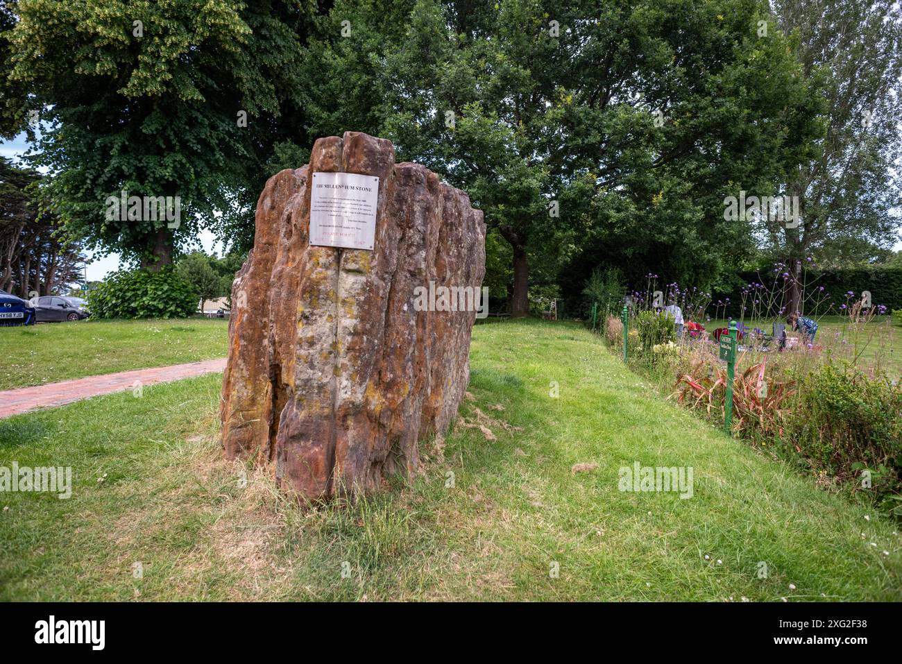 East Grinstead, June 29th 2024: The Millenium Stone Stock Photo - Alamy