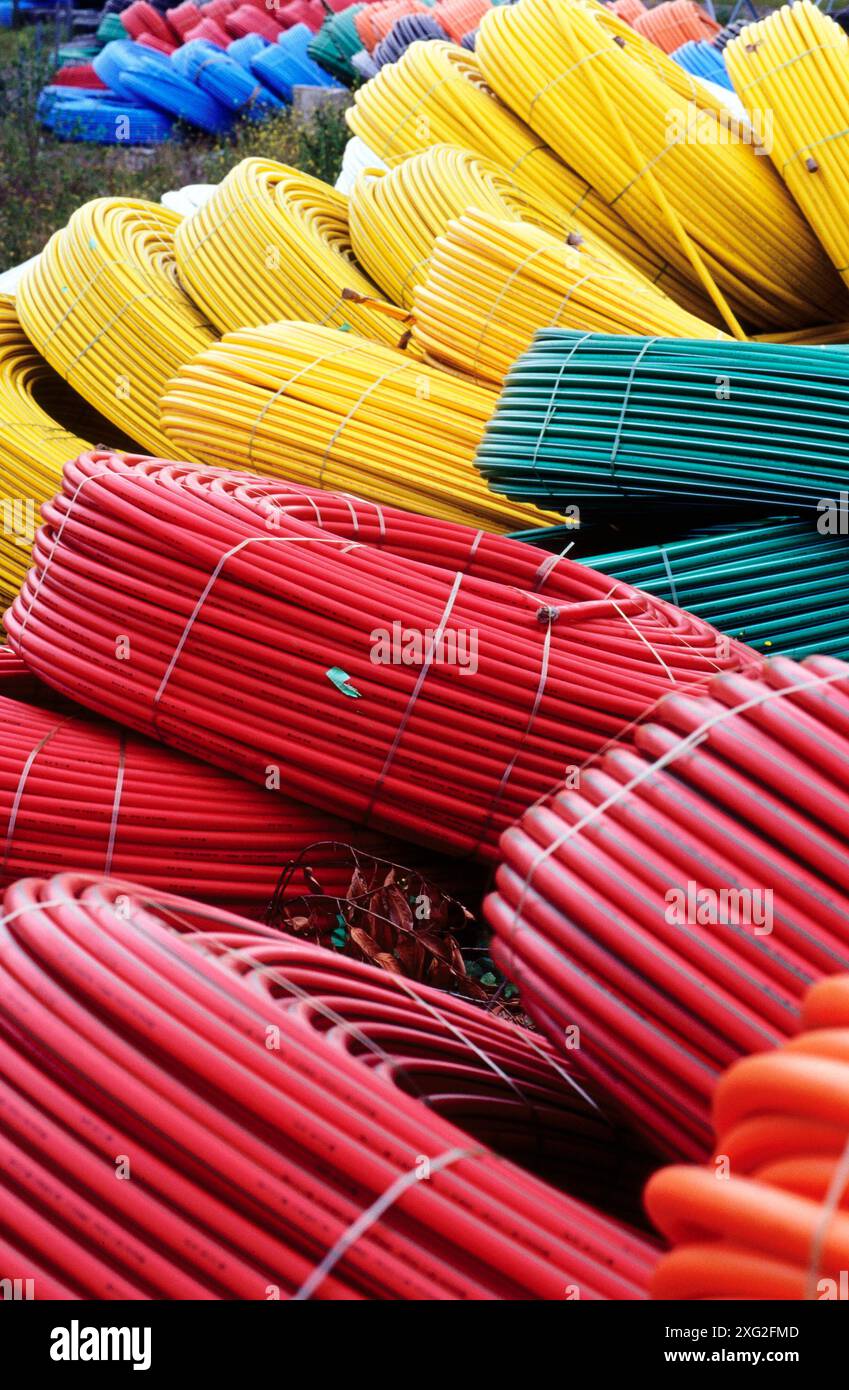 Fiber optics, plastic tubes Stock Photo - Alamy