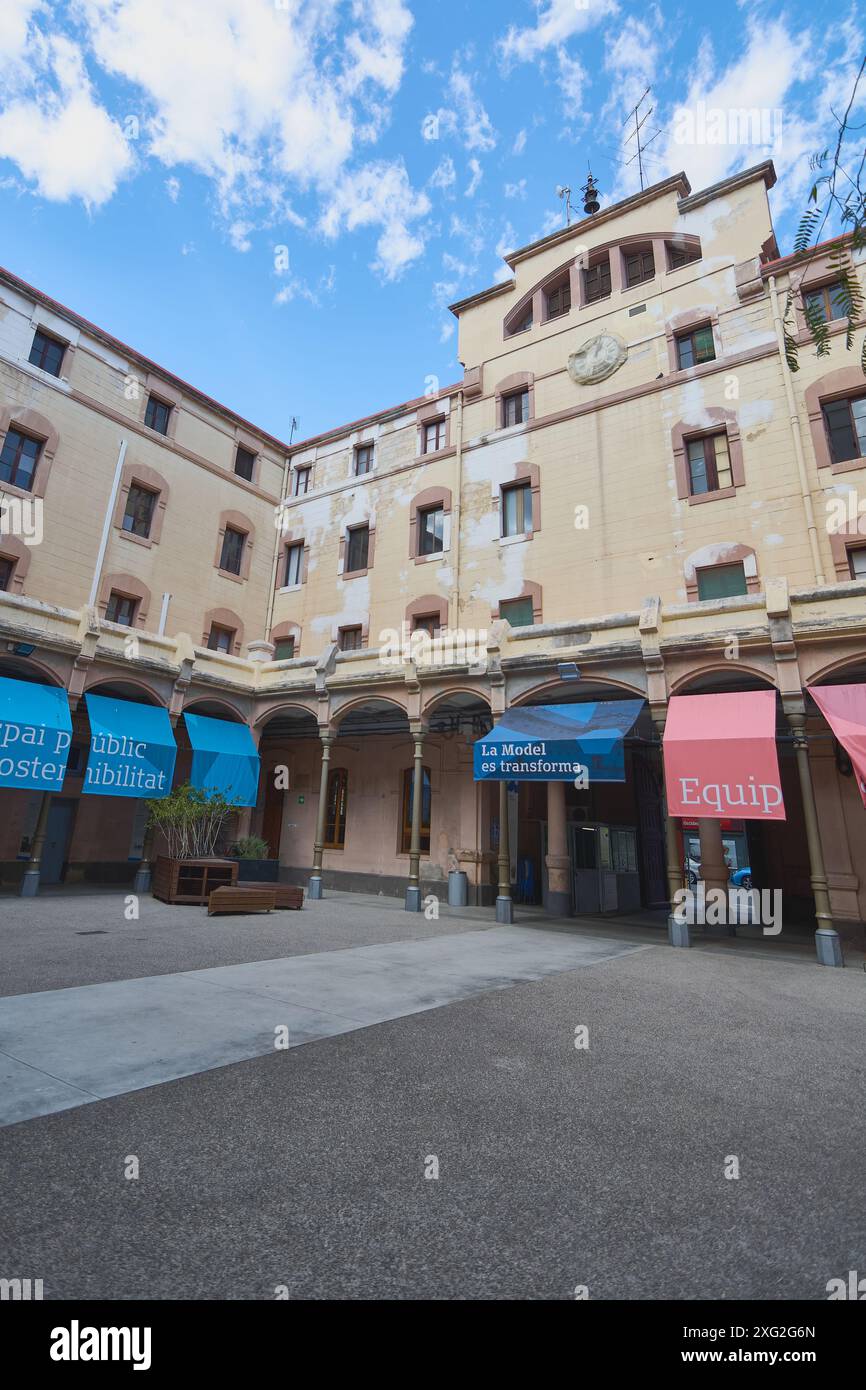 Barcelona, SPAIN - JULY 6, 2024: Image of the courtyard of the former ...