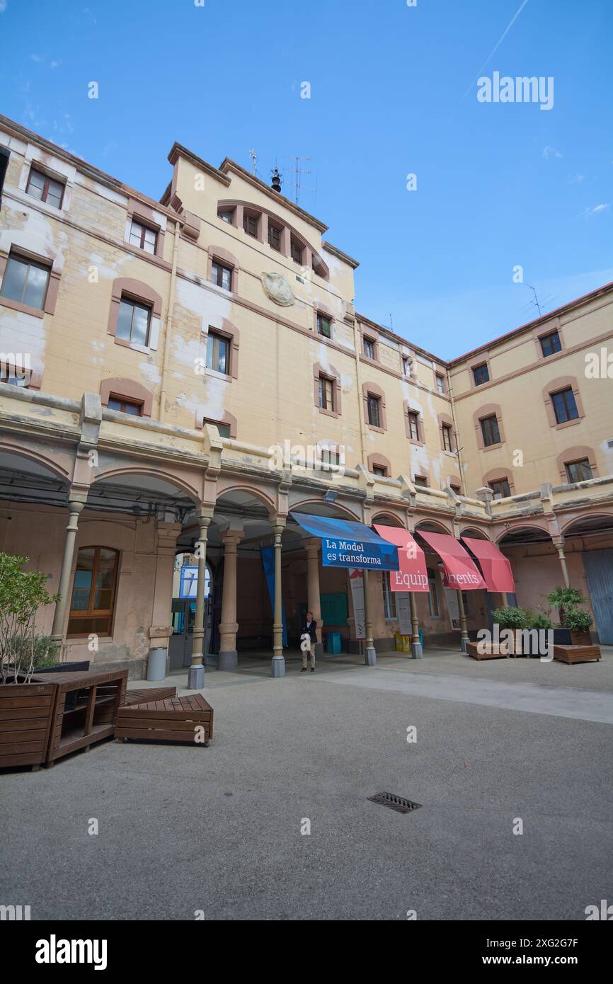 Barcelona, SPAIN - JULY 6, 2024: Image of the spacious inner courtyard ...
