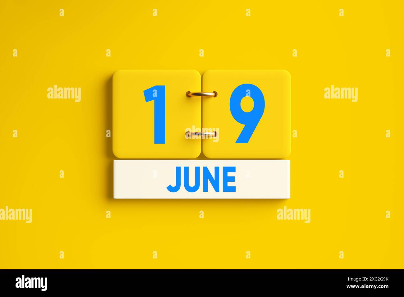 Yellow Calendar with June 19 Juneteenth National Independence Day date ...