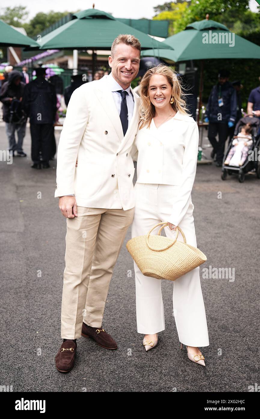 Jos Buttler (left) with his wife Louise Buttler on day six of the 2024 ...