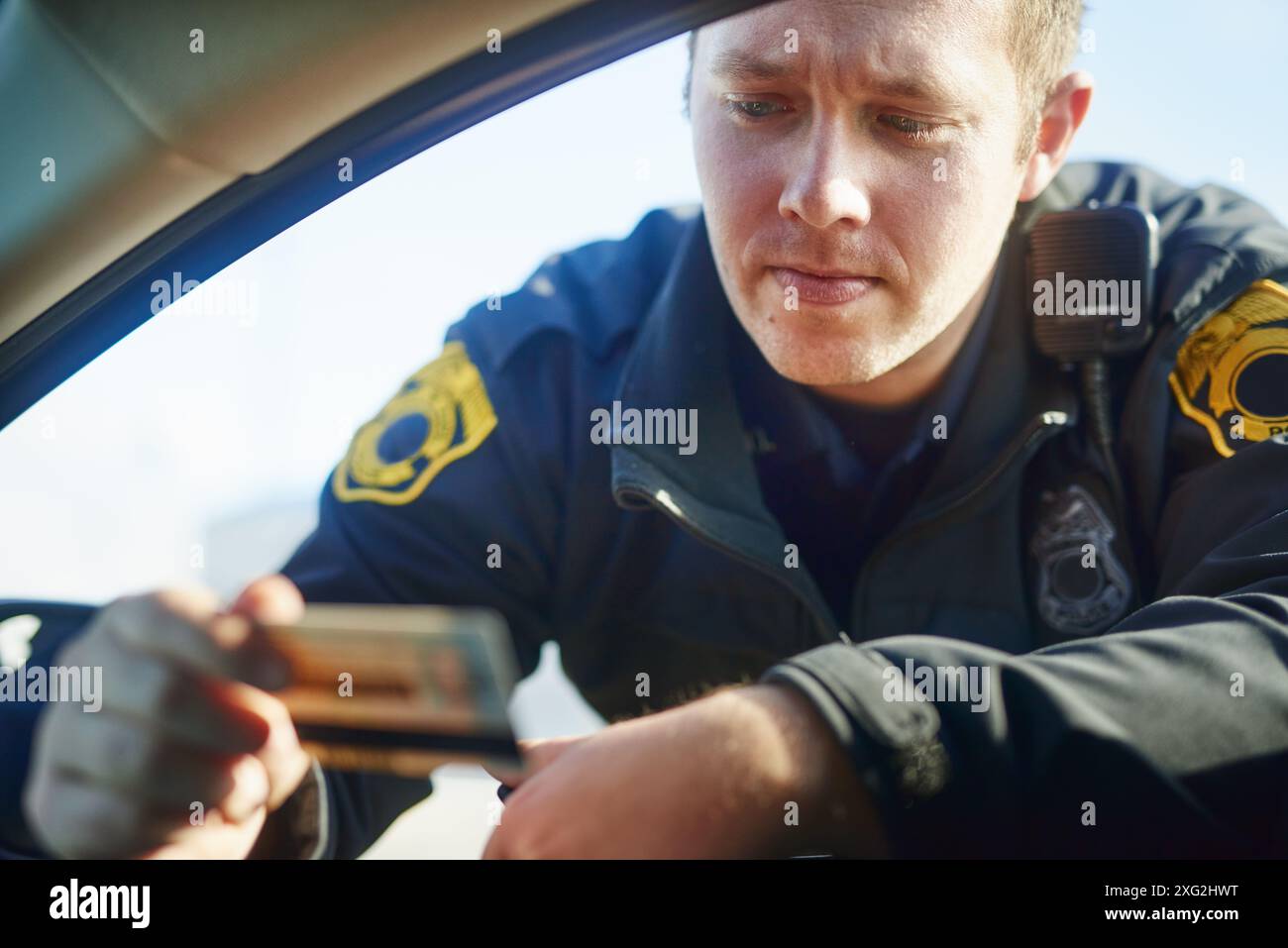 Police officer car window hi-res stock photography and images - Alamy