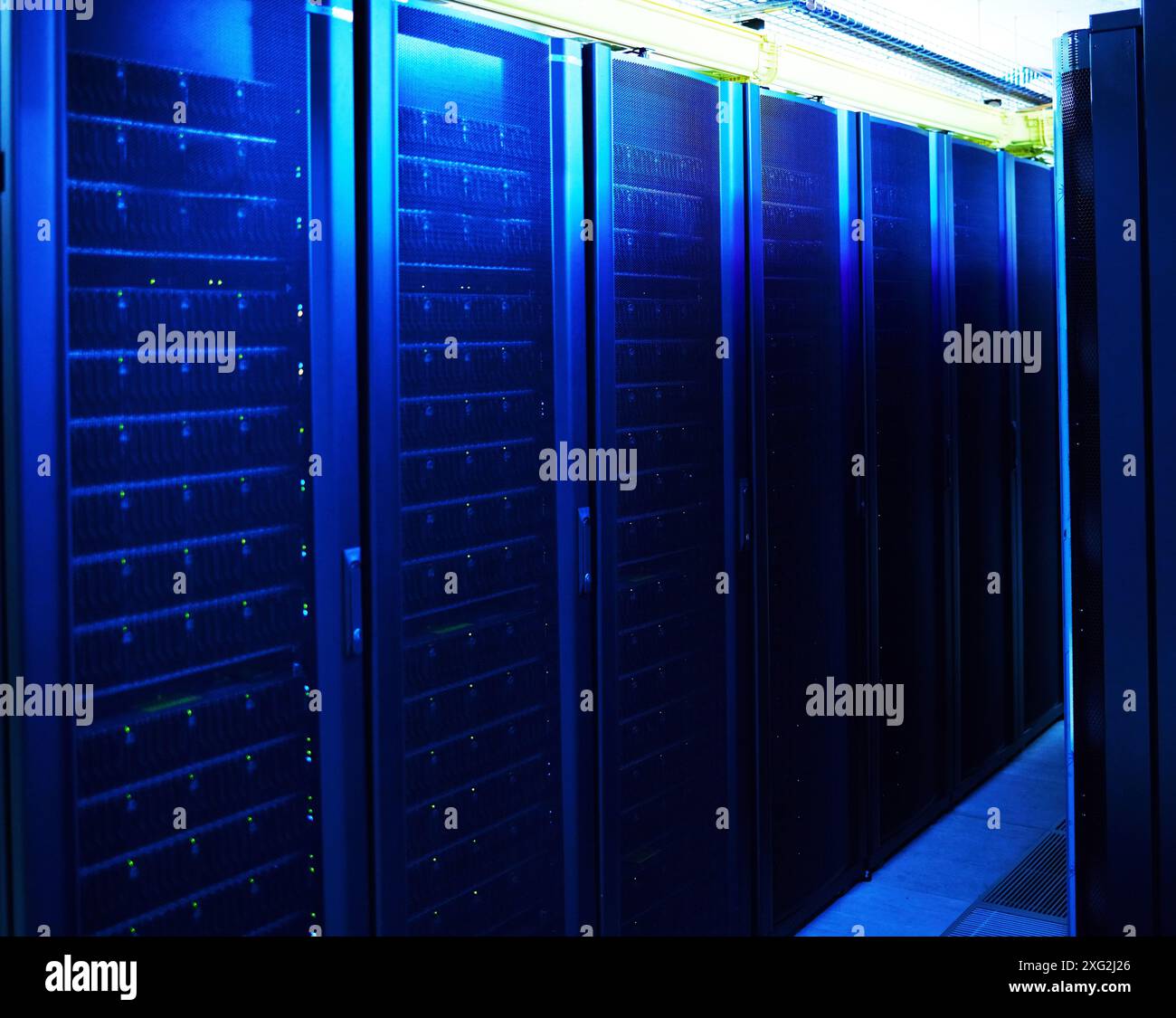 Data center, machine and hardware in server room for information ...