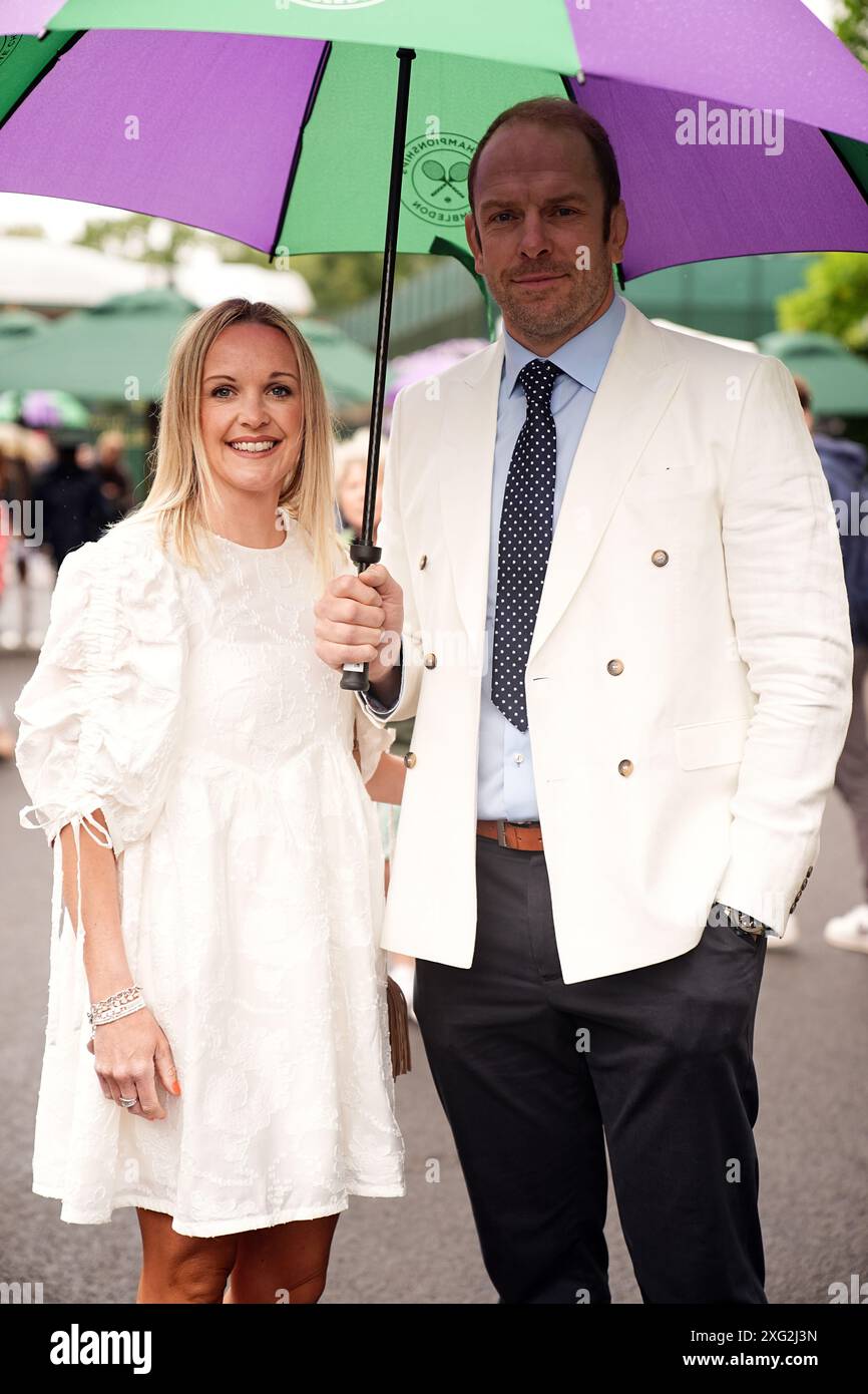 Alun Wyn Jones with his wife Anwen arriving on day six of the 2024 ...