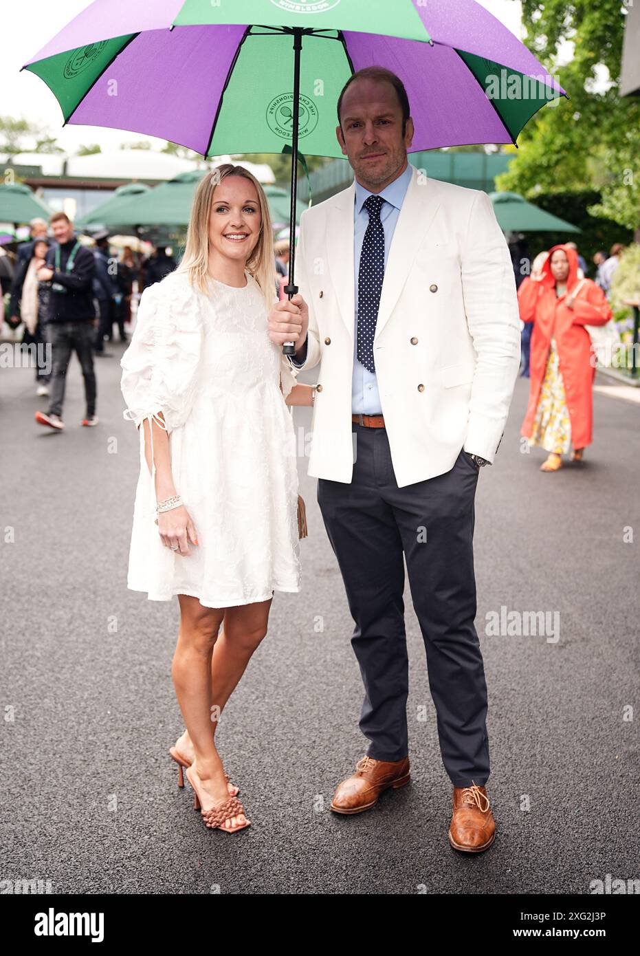 Alun Wyn Jones with his wife Anwen arriving on day six of the 2024 ...