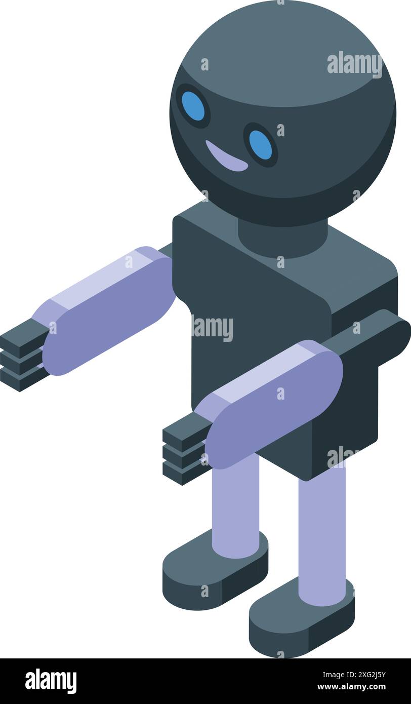 Cute 3d robot character standing Stock Vector Images - Alamy