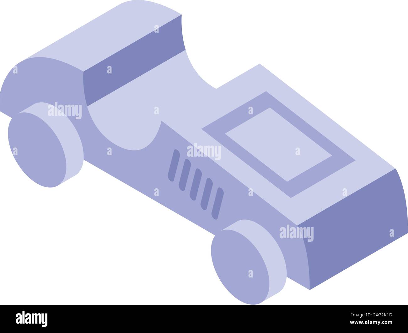 Light blue open wheel race car illustration in isometric view, isolated ...