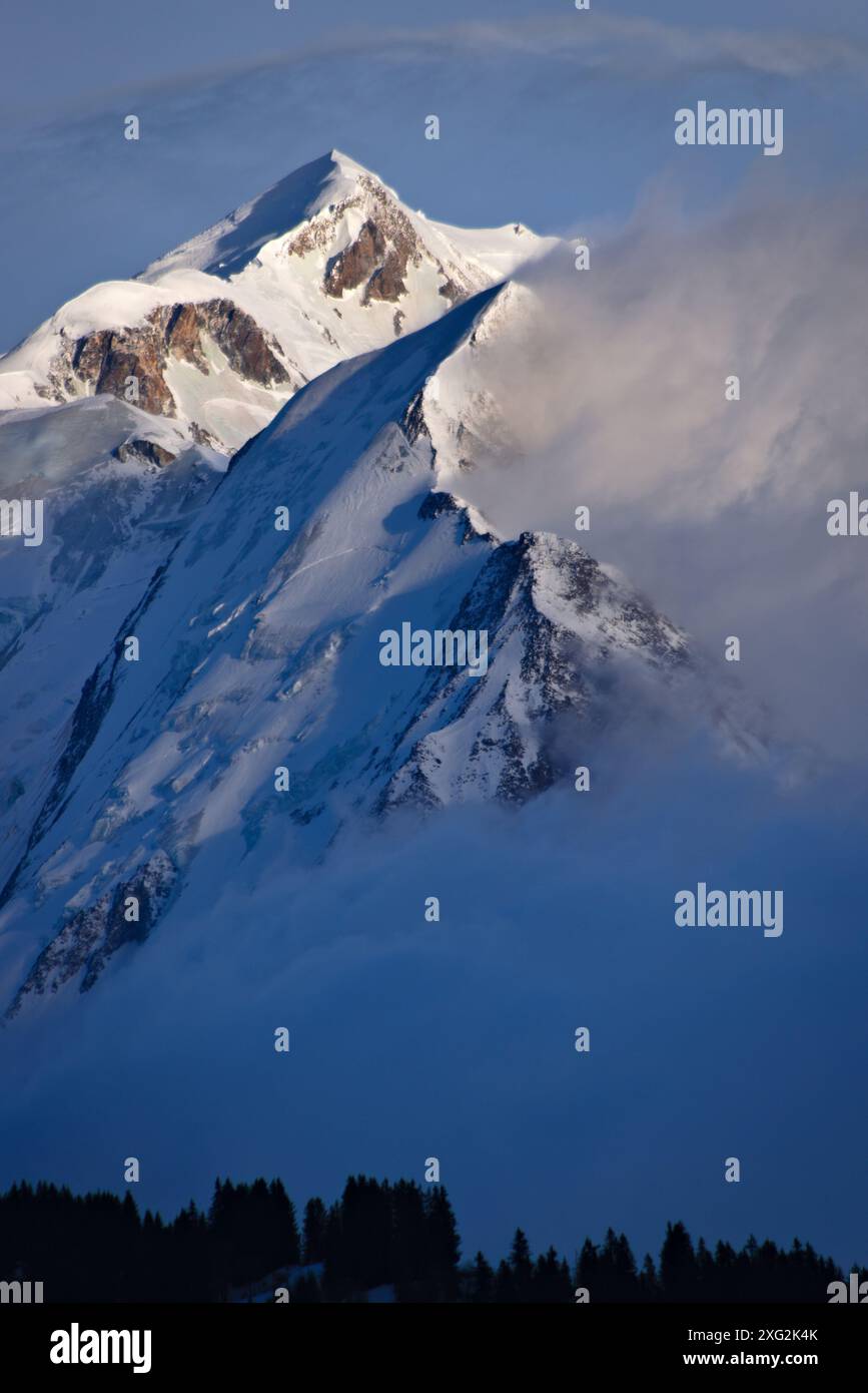 Wind blowing at the Mont Blanc top. Highest peak of Europe Stock Photo ...