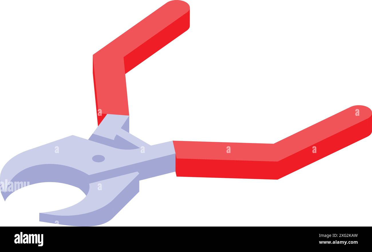 Professional cable cutter with red handles for electrician job ...
