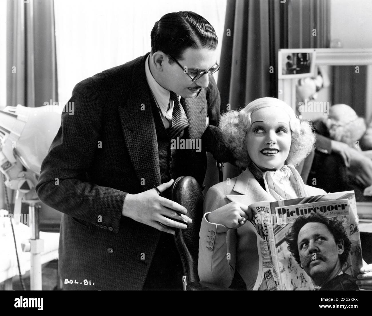 GITTA ALPAR has her eyebrows touched up by Make-Up Man dressing room ...