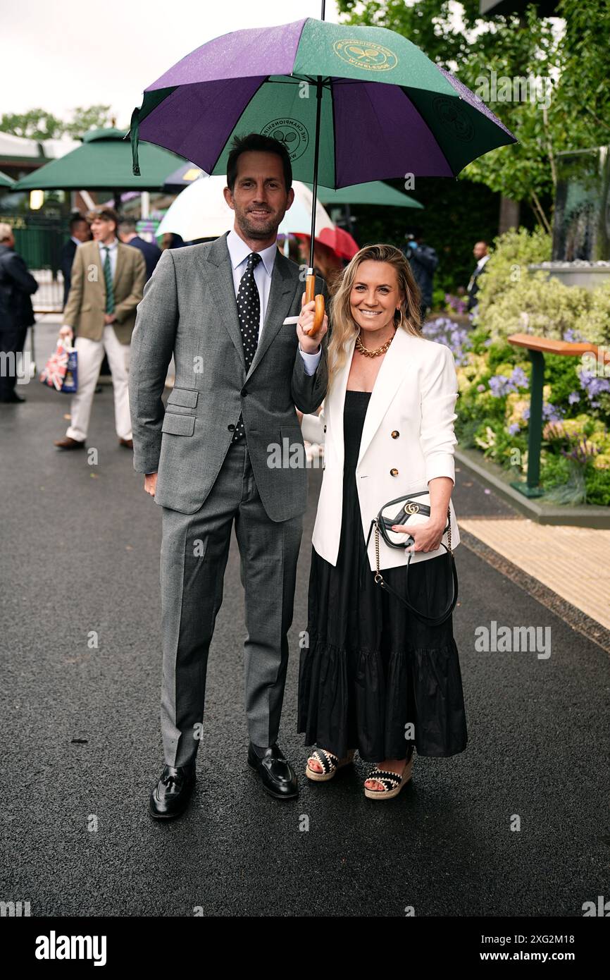 Sir Ben Ainslie with his wife Georgie Thompson on day six of the 2024 ...