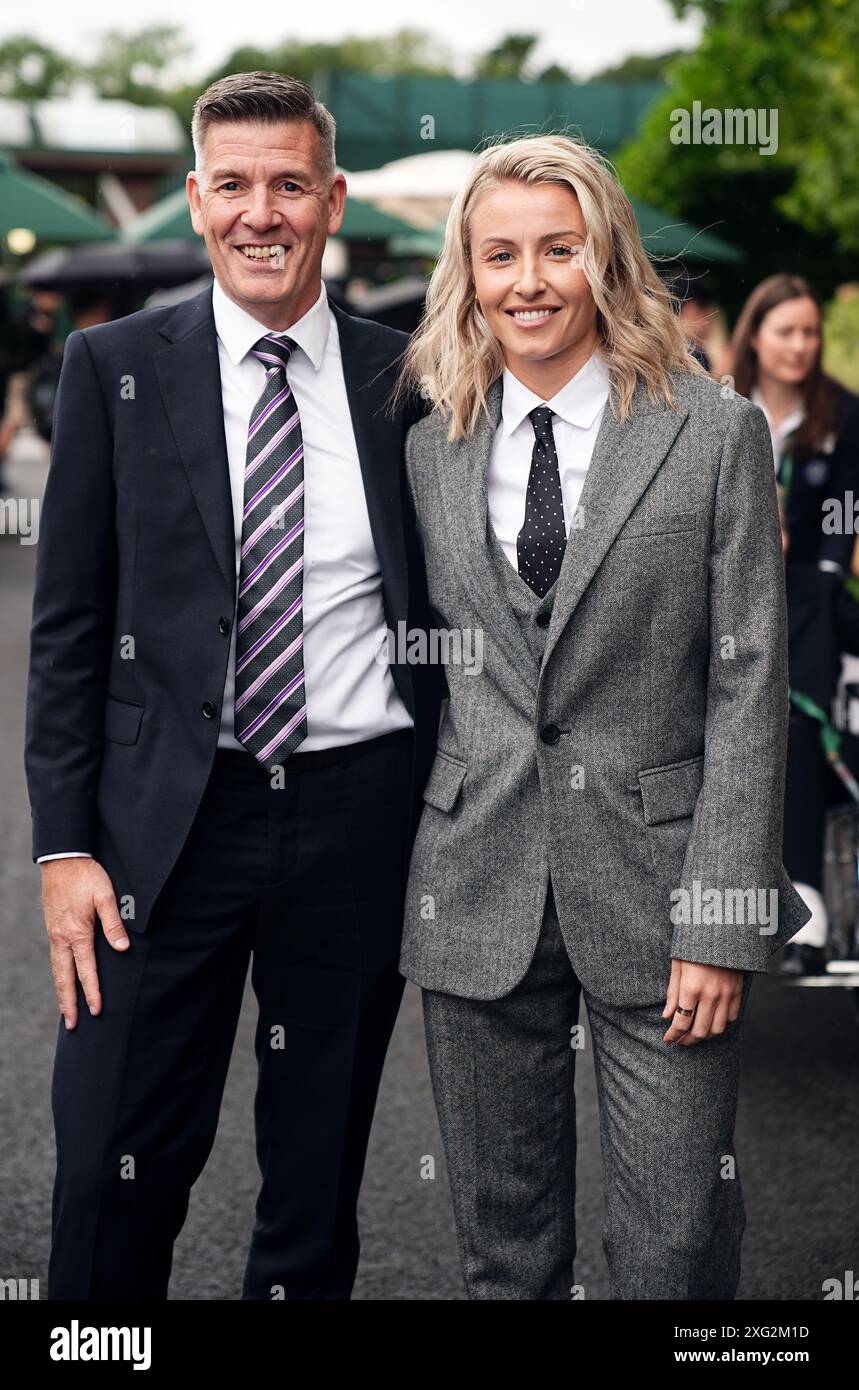 Leah Williamson with David Williamson on day six of the 2024 Wimbledon ...
