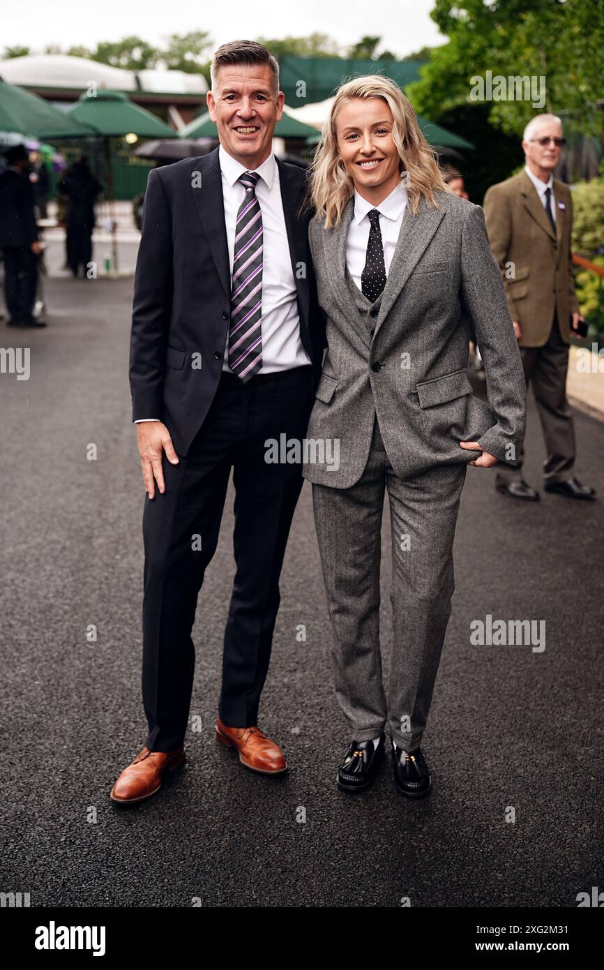Leah Williamson with David Williamson on day six of the 2024 Wimbledon ...