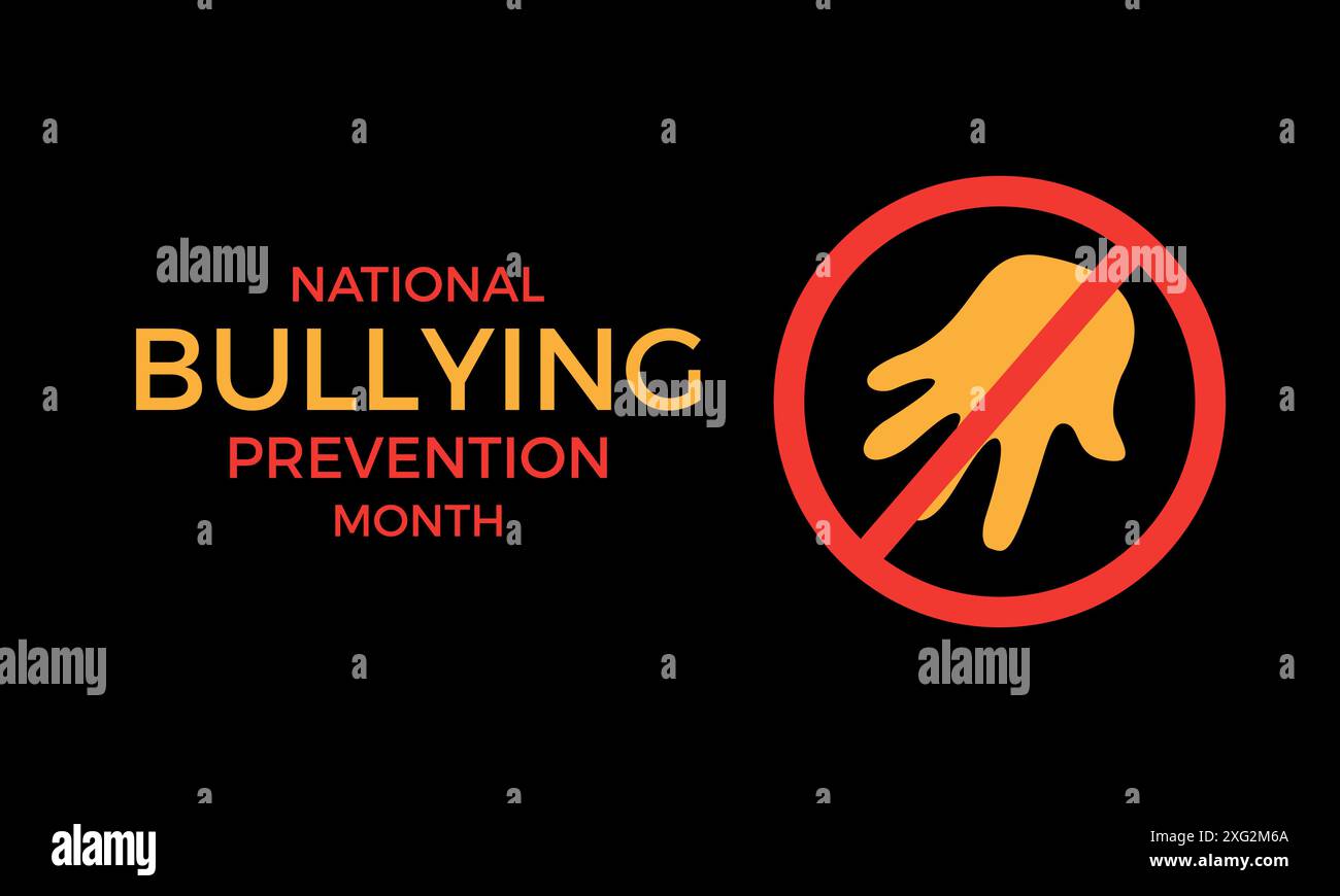 National Bullying Prevention month in october. Greeting card, poster, Ribbon, banner, Vector ...