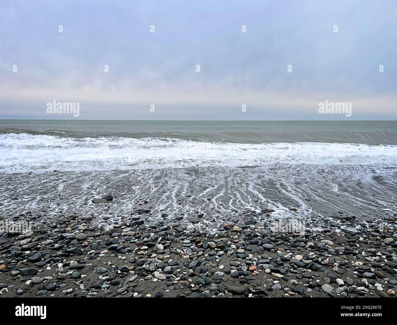Cold sea beach and sky cloud. Nature travel background Stock Photo - Alamy