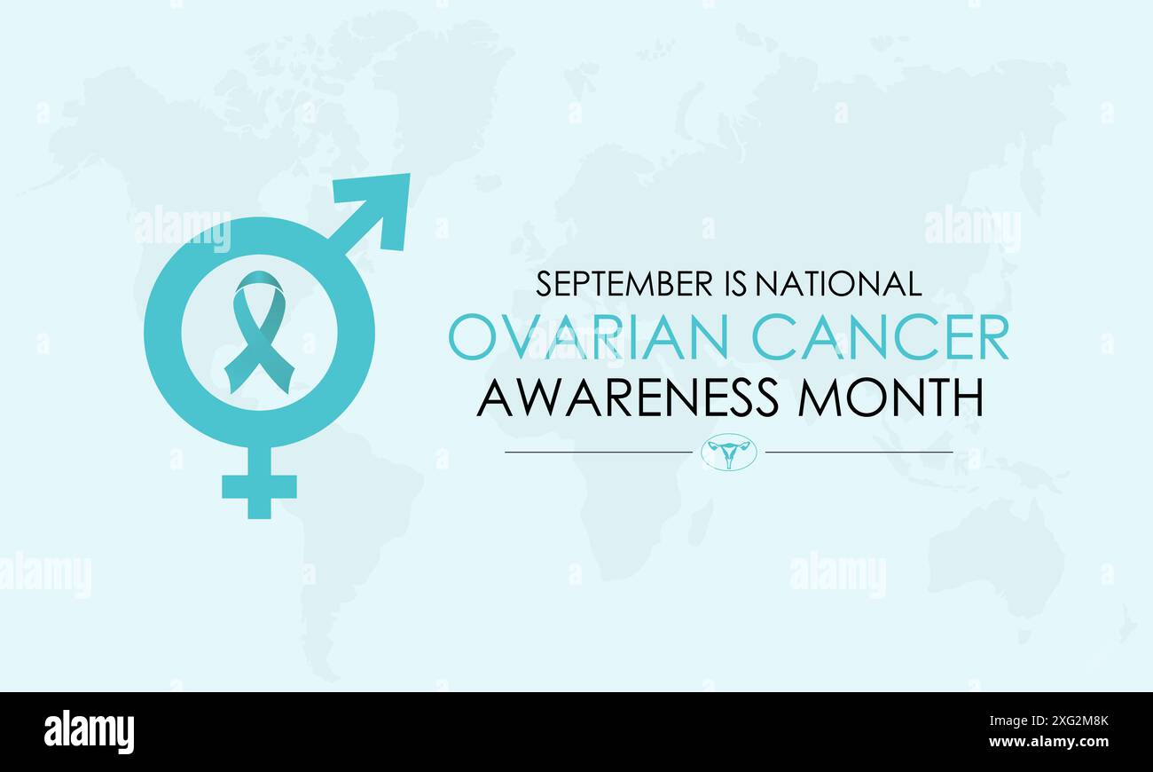 National Ovarian Cancer Awareness Month. Greeting card, poster, Ribbon ...