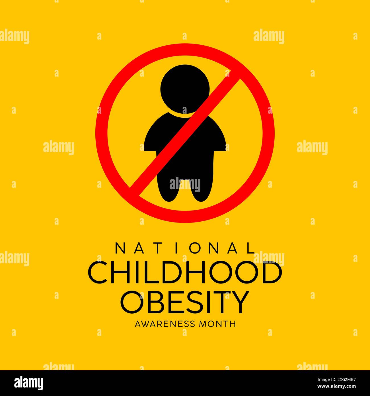 National Childhood Obesity Awareness month. Greeting card, poster ...