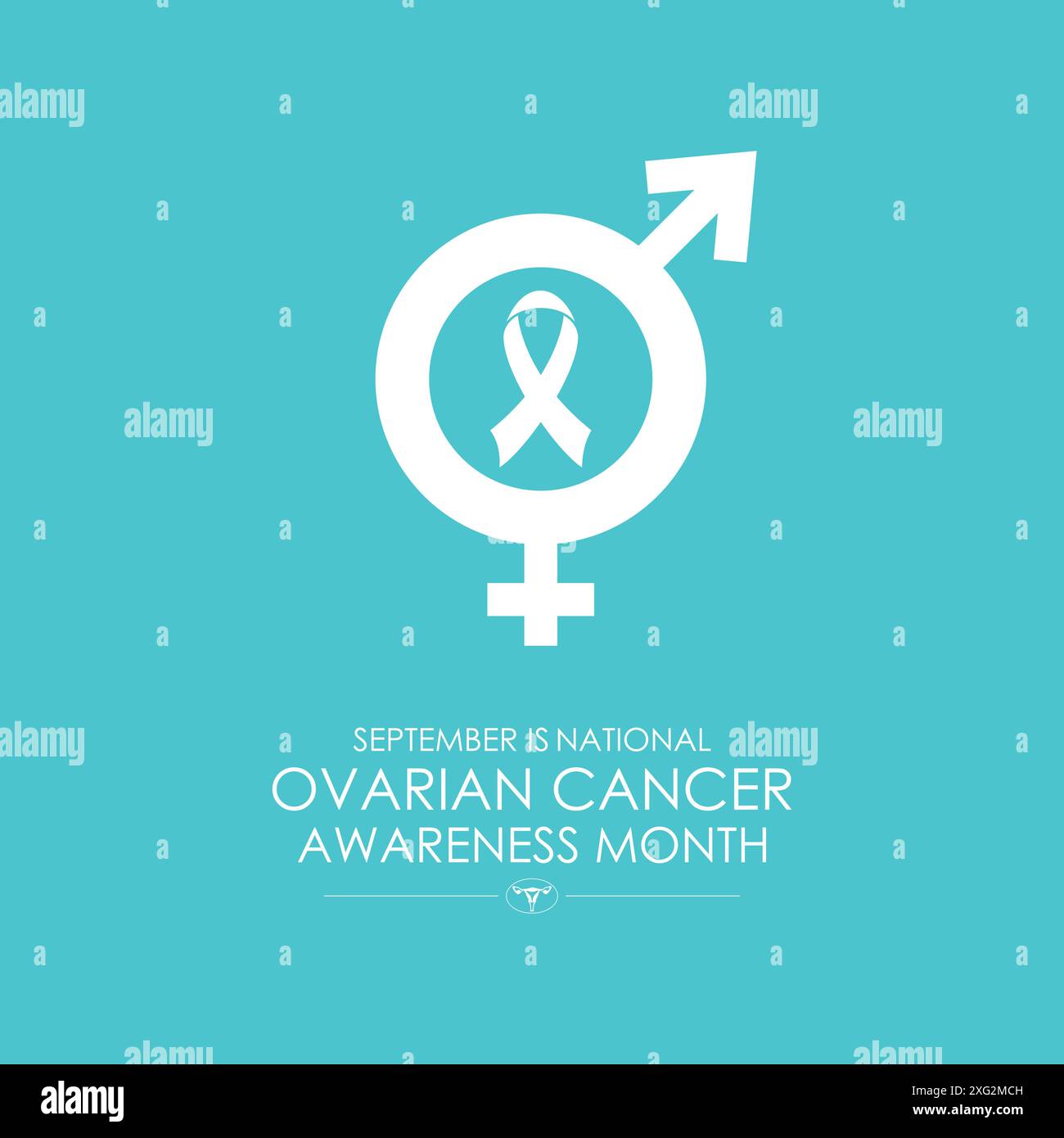 National Ovarian Cancer Awareness Month. Greeting card, poster, Ribbon ...