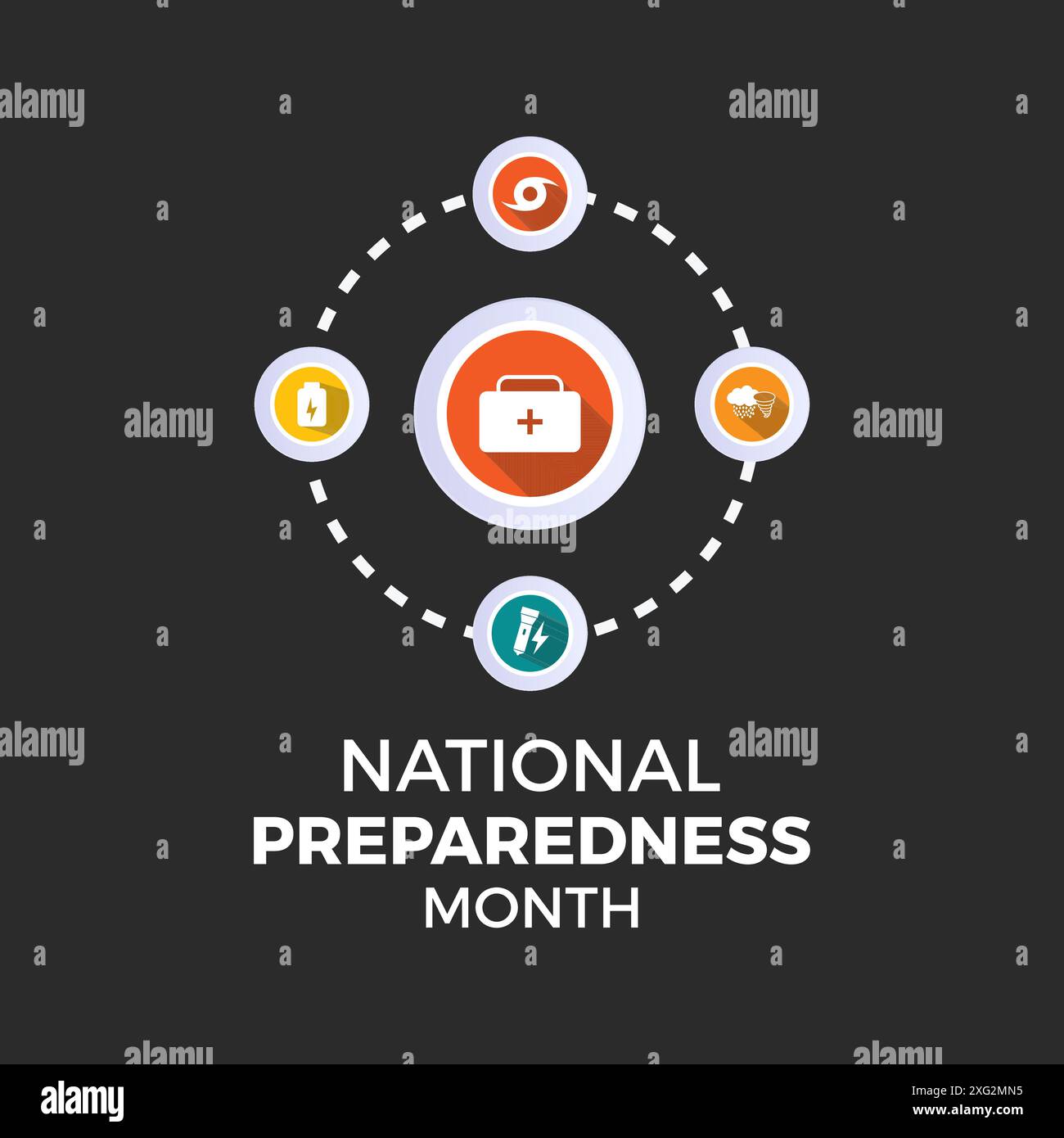 National Preparedness Month. Emergency concept Greeting card, poster ...