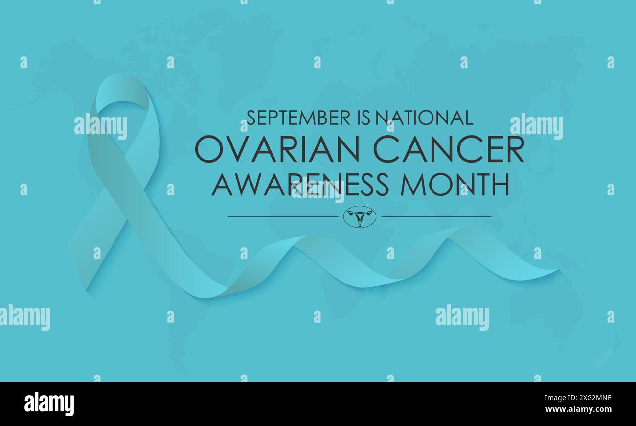 National Ovarian Cancer Awareness Month. Greeting card, poster, Ribbon ...