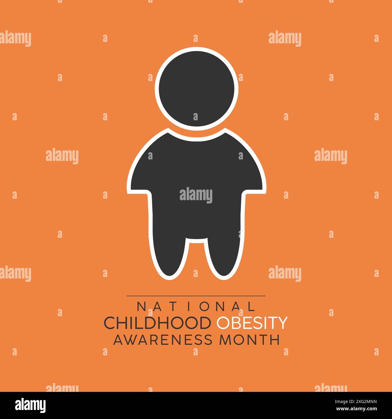 National Childhood Obesity Awareness month. Greeting card, poster ...
