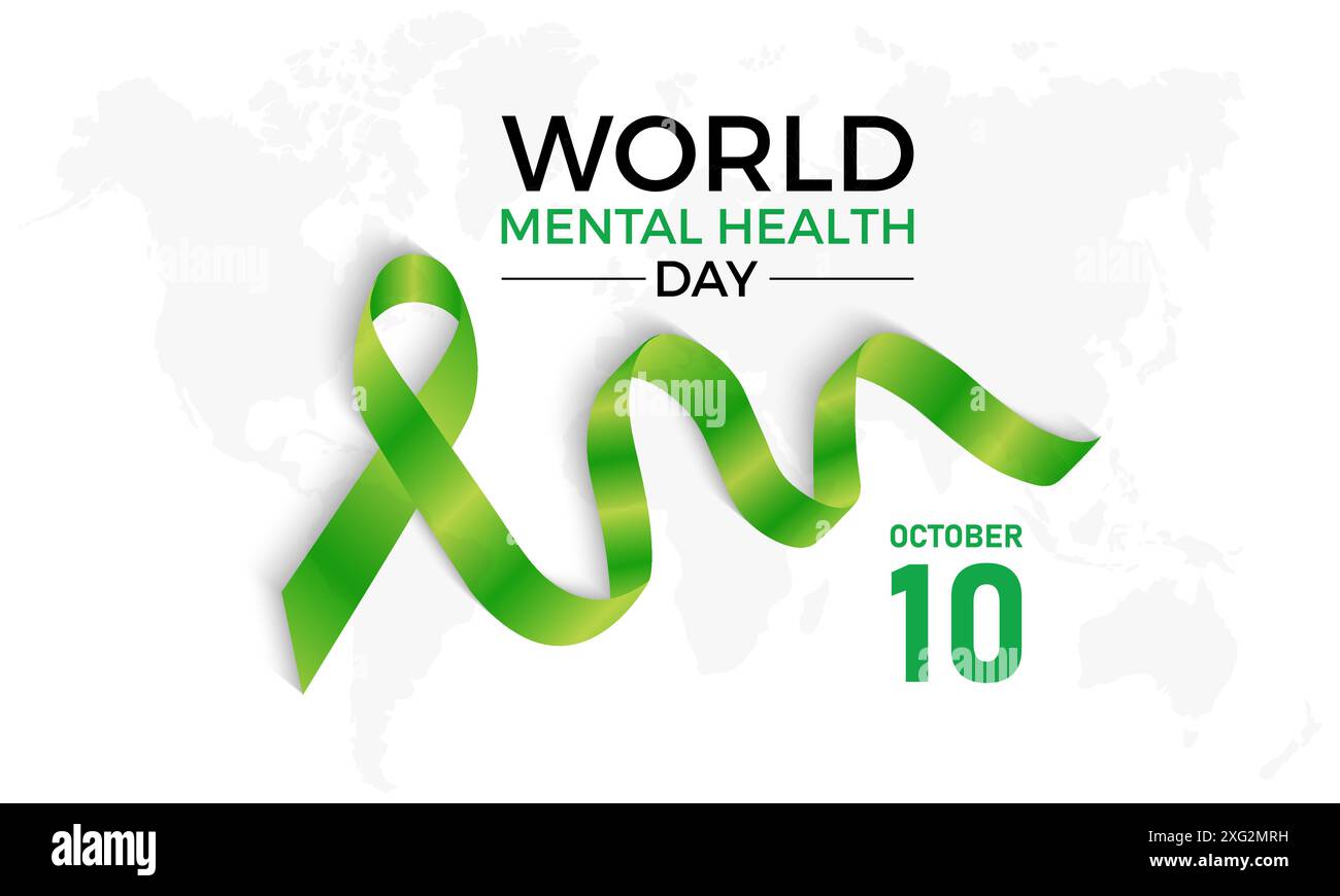 world mental health day observed on october 10. Health Care concept Greeting card, poster ...
