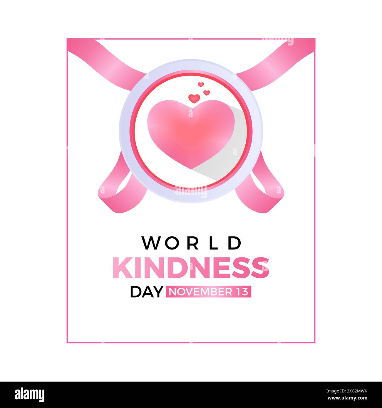 World Kindness Day. Health Care concept Greeting card, poster, Ribbon ...
