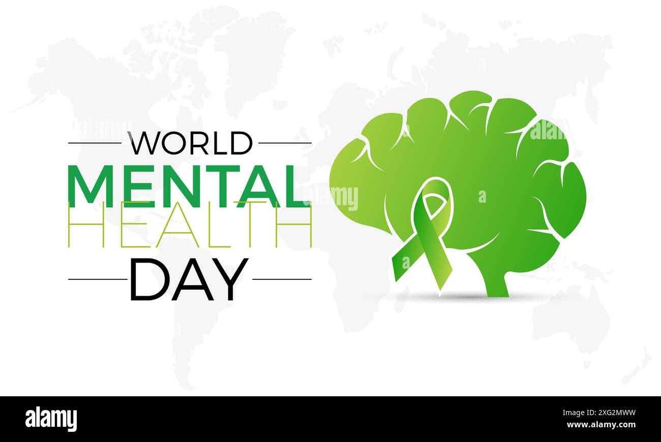 world mental health day observed on october 10. Health Care concept Greeting card, poster ...