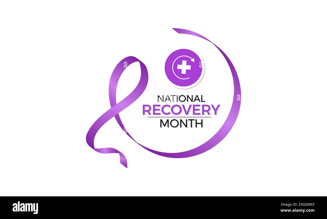 National Recovery Month in september. Health Care concept Greeting card ...