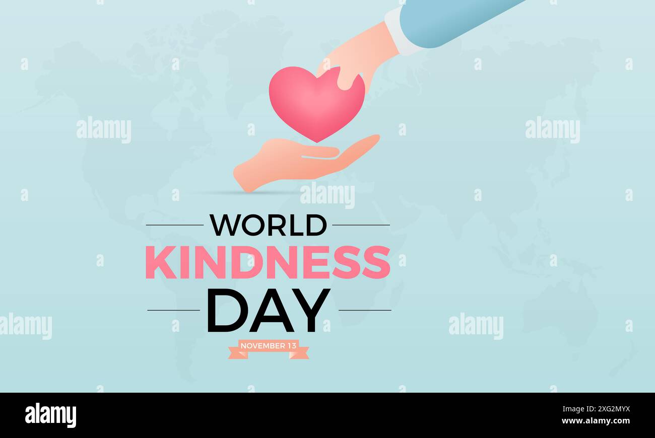 World Kindness Day. Health Care concept Greeting card, poster, Ribbon ...