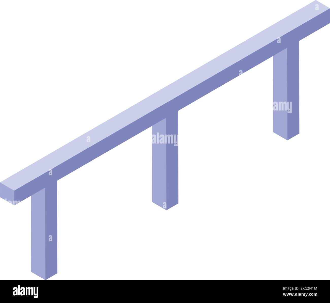 Minimalist illustration representing a metal handrail structure ...