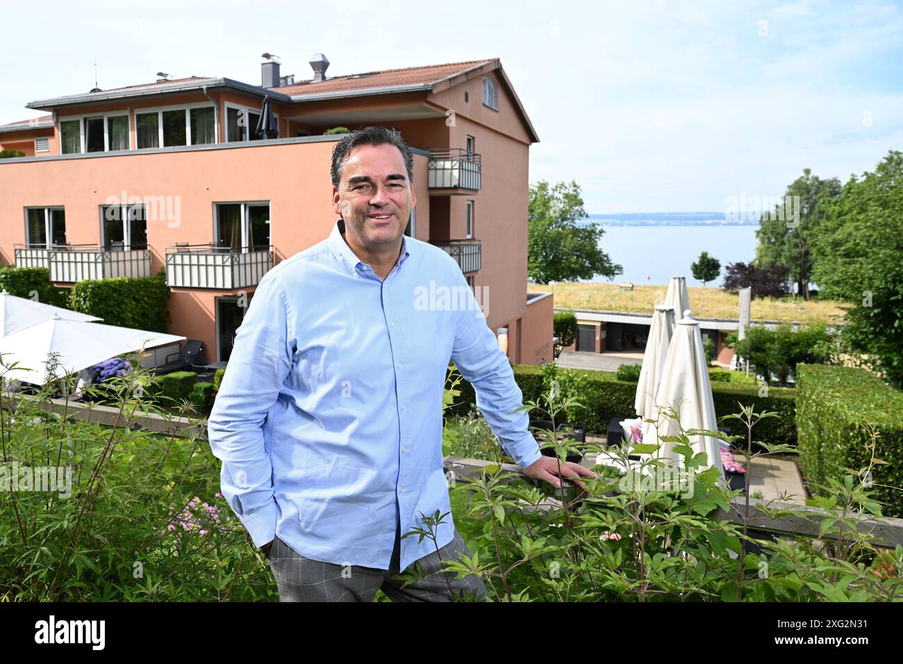 Meersburg Am Bodensee, Germany. 06th July, 2024. Manfred Lang, owner of ...