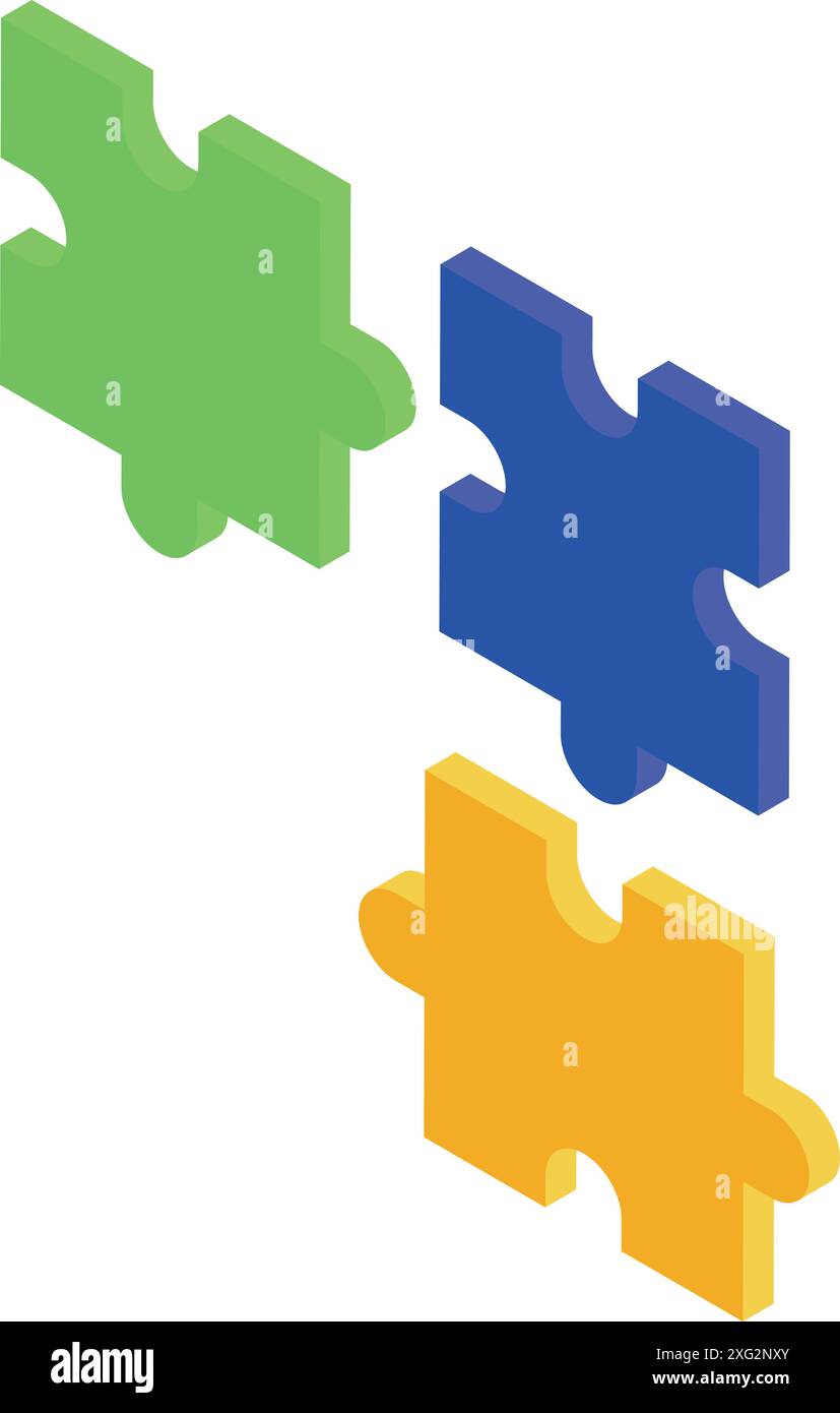 Three puzzle pieces fit together Stock Vector Images - Alamy