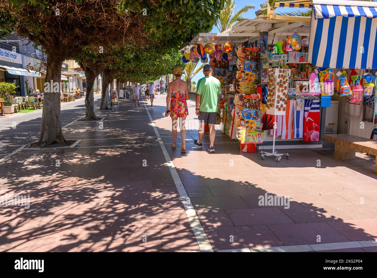 Marbella promenade and market stall, Spain Stock Photo - Alamy
