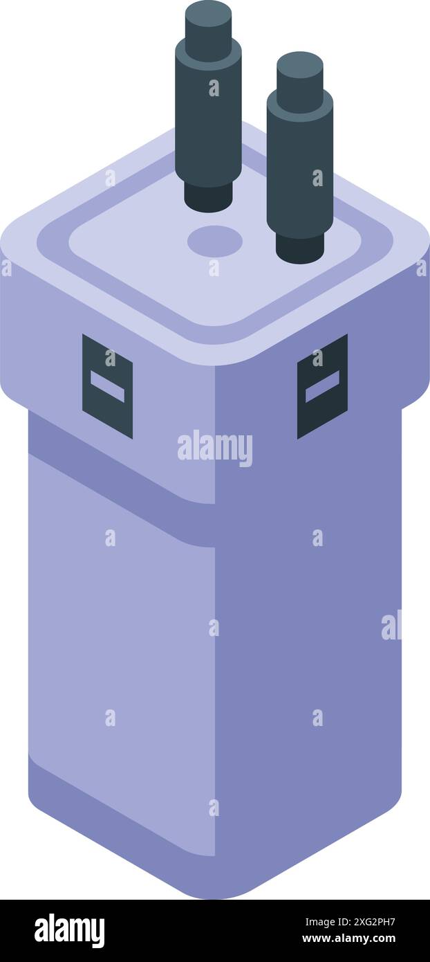 Electric meter measuring electricity consumption in isometric view ...