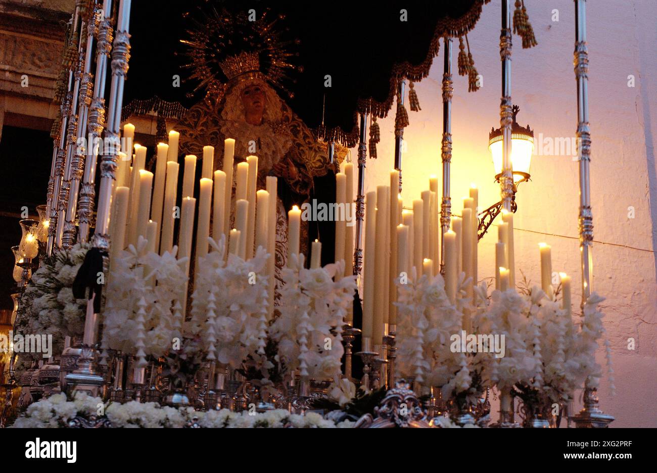 Virgen María Santísima de la Soledad procession during Holy Week. Osuna ...