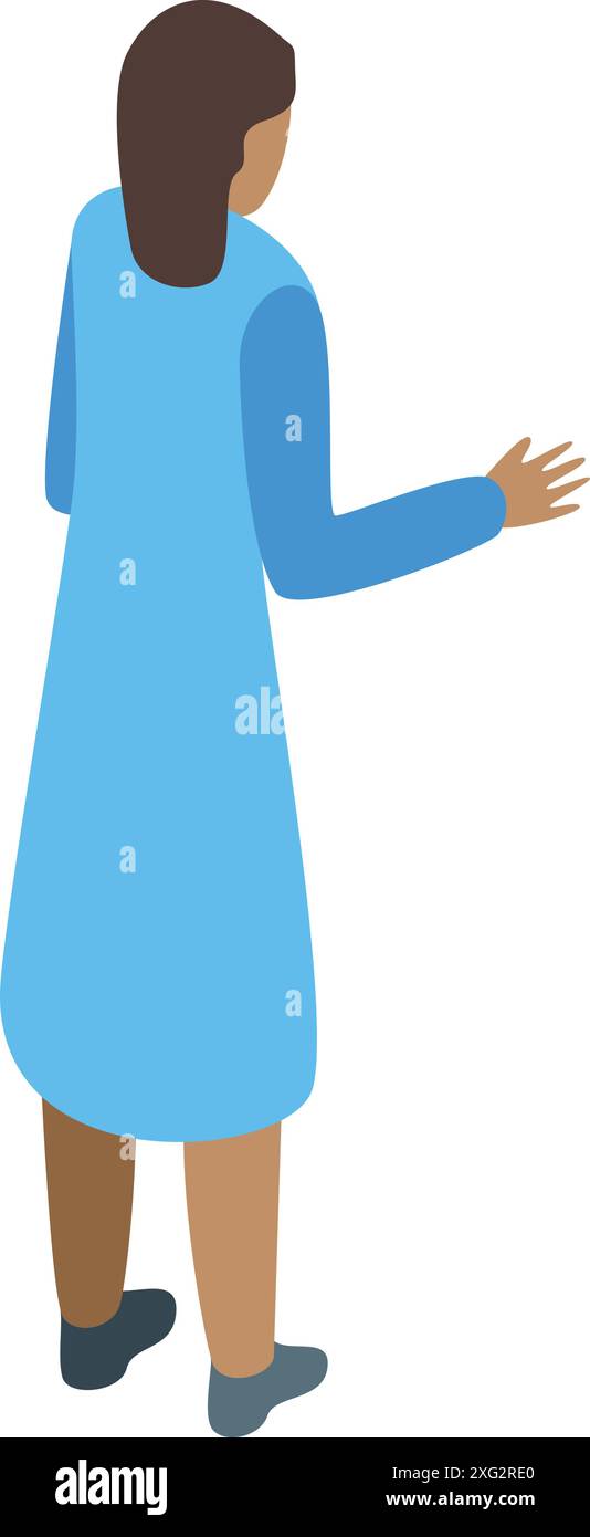 Female doctor is standing and gesturing with her hand while explaining ...