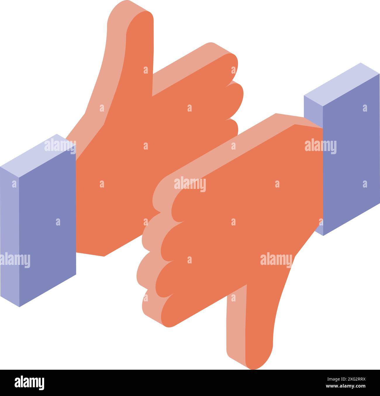 Two hands are showing thumbs up and thumbs down for like and dislike ...