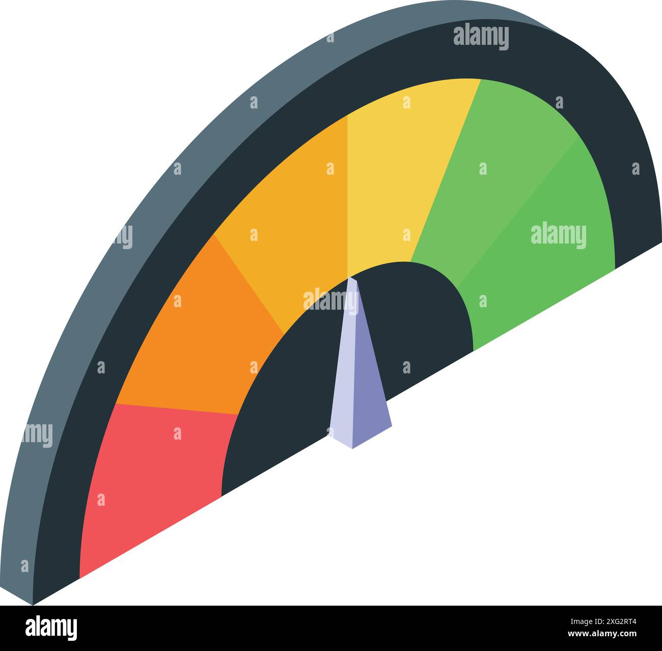 Colorful credit score gauge is measuring the financial status rating ...