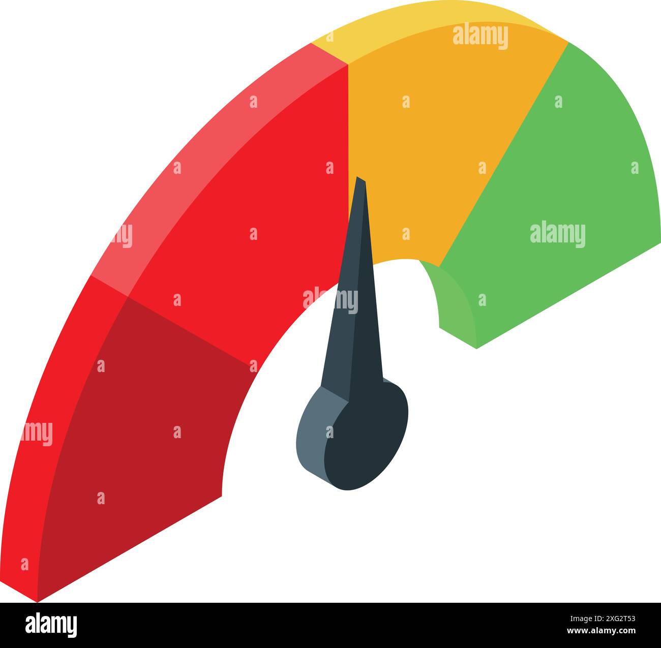 Isometric credit score meter is showing increasing levels of risk with ...