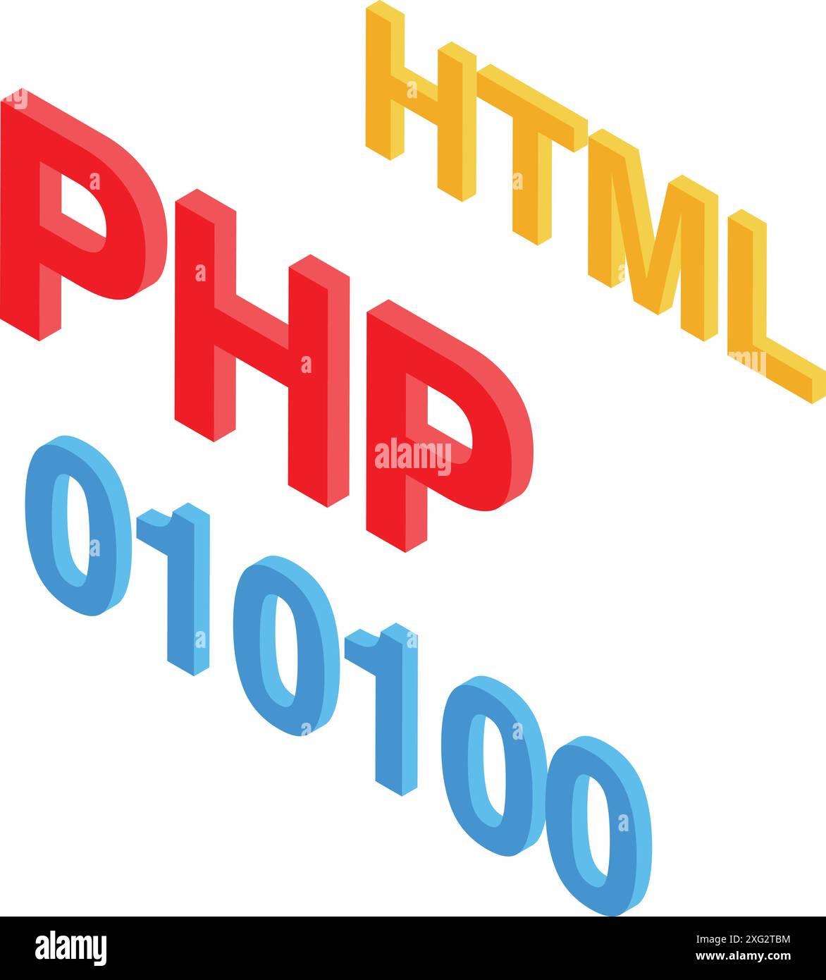 3d Isometric Illustration Representing Programming Languages With Binary Code Stock Vector Image