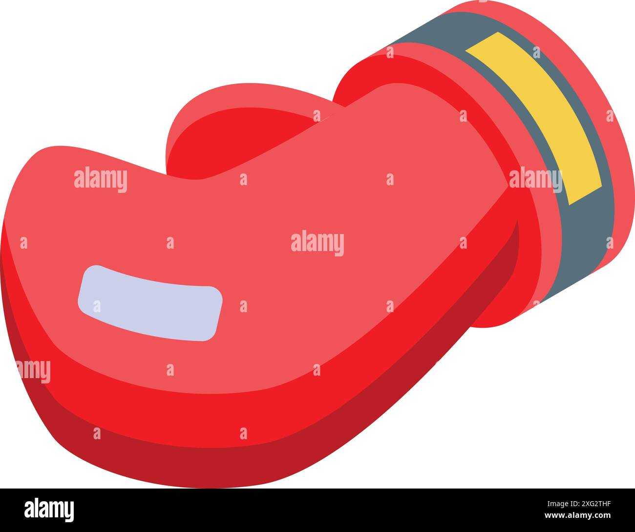 Red boxing glove lying on canvas, isometric illustration of boxing ...